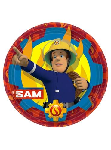 8 big Fireman Sam plates 23 cm | Funidelia