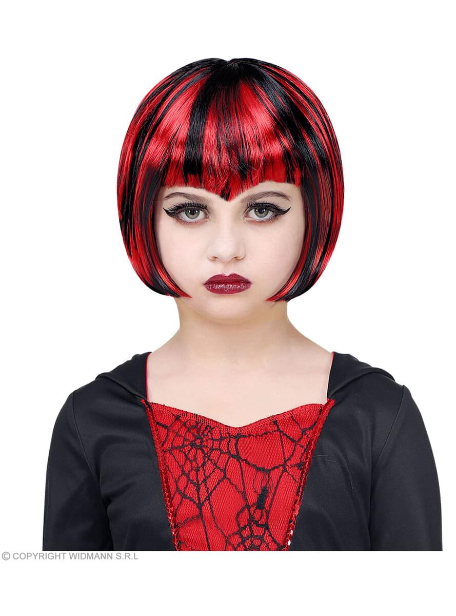 Red and black vampire wig for girls | Funidelia