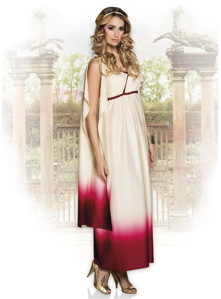 White and pink Greek goddess costume for women | Funidelia