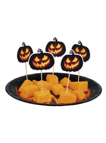 12 pumpkin toothpicks for cocktails | Funidelia