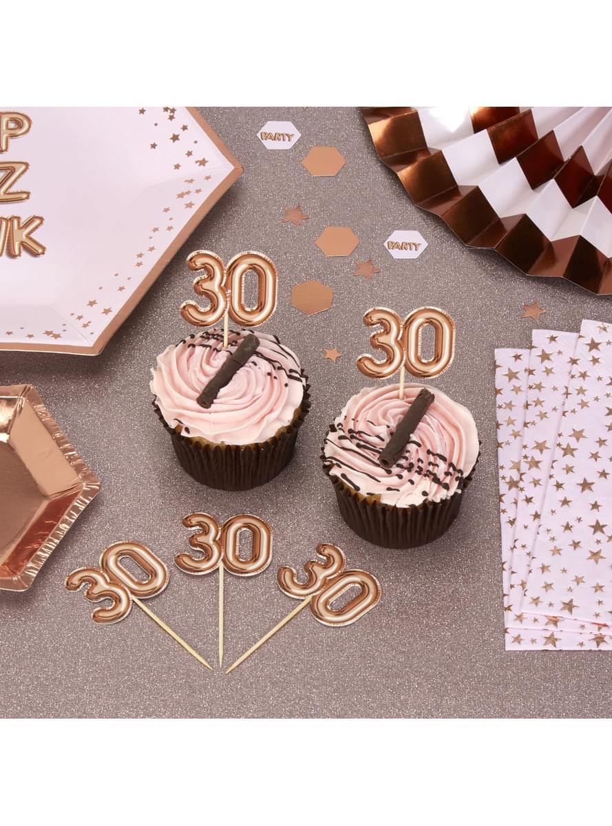 20 pics décoratifs pour gâteau 30 rose gold - Glitz Glamour Pink Rose ...