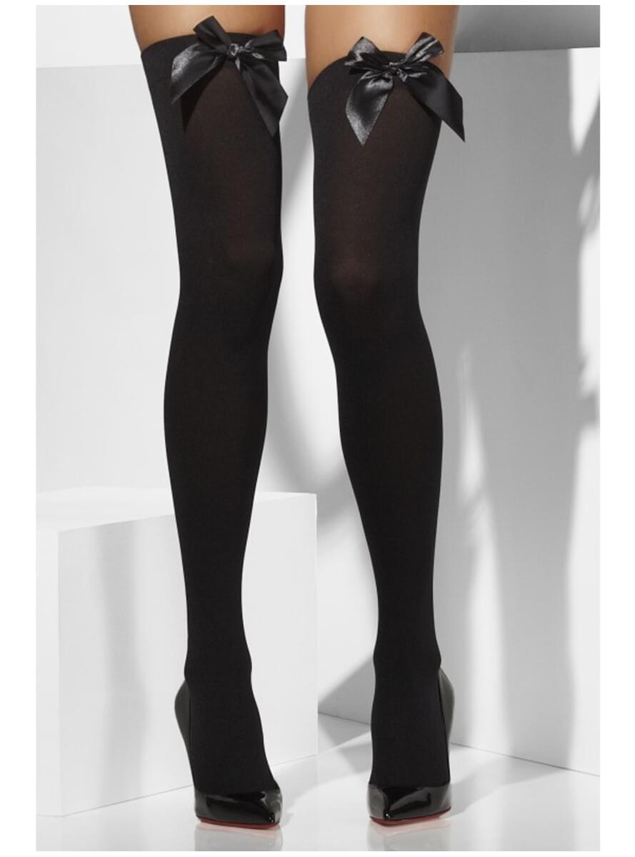 Black Hold Up Tights With Sexy Bows Funidelia