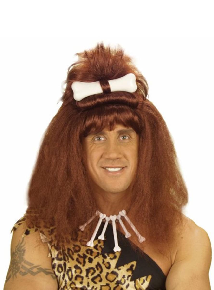 Caveman wig with bone | Funidelia