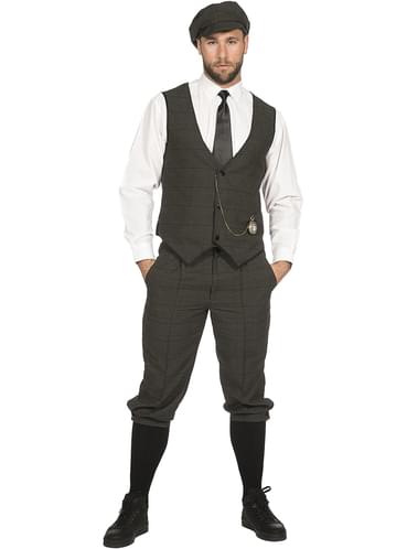 Elegant Irish Gangster Costume For Men in Grey | Funidelia
