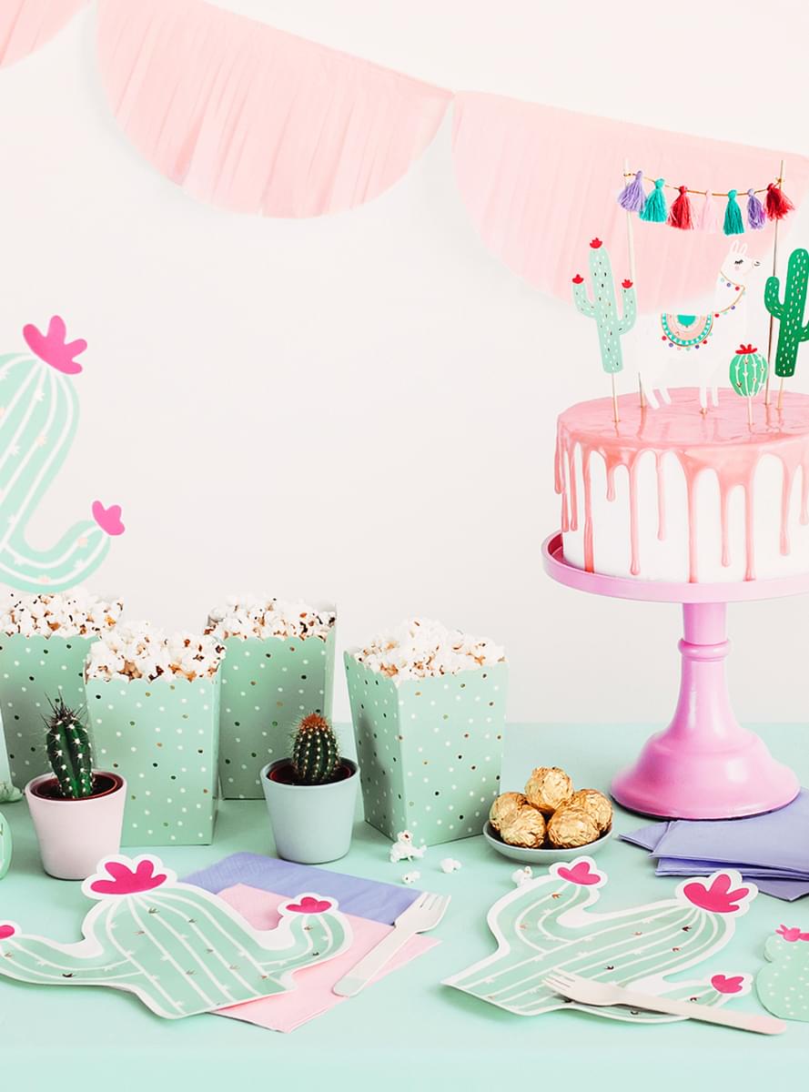 6 boîtes à Popcorn cactus - lama Party | Funidelia