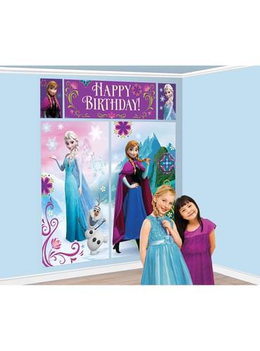 Decoración de pared Feliz cumpleaños de Frozen para fiestas y ...