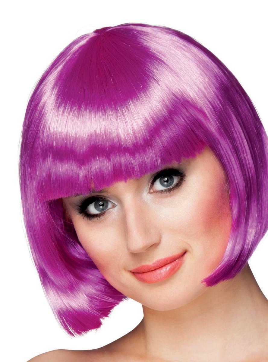 Perruque violette frange femme | Funidelia