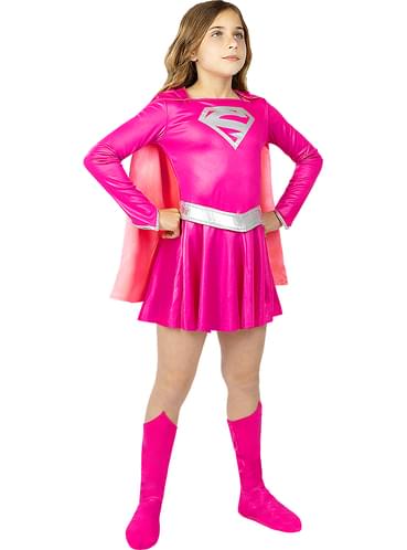 Pink Supergirl Costume for Girls | Funidelia