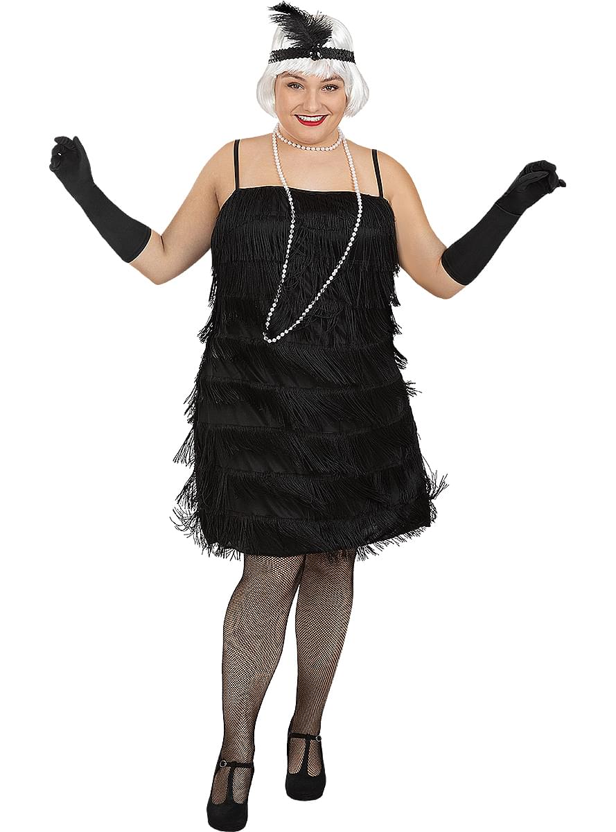 Charleston Kostüm schwarz für Damen große Größe | Funidelia
