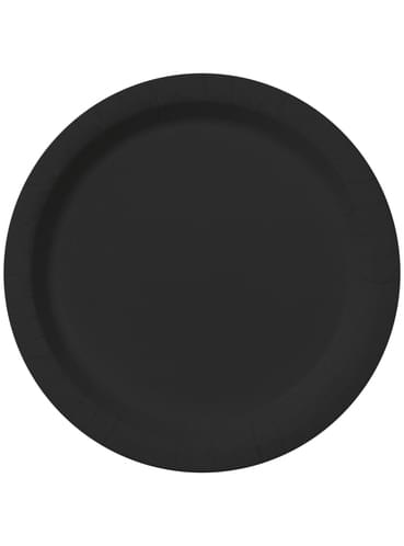 8 piatti neri 23 cm - Tinte unite | Funidelia