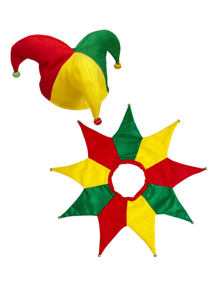 Multi kleuren nar kostuum set voor volwassenen. De coolste | Funidelia